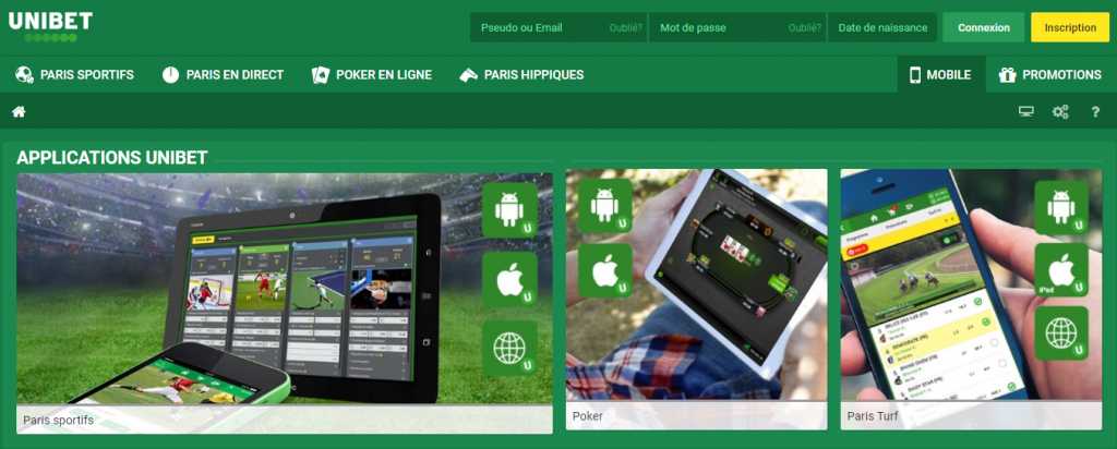 Télécharger Unibet APK au Benin Unibet mobile